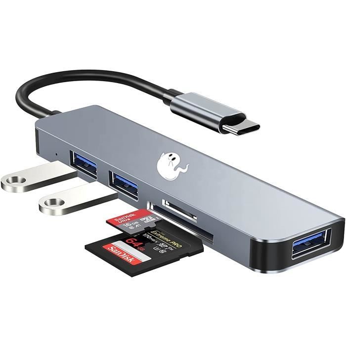 Concentrateur USB C 5 en 1 avec adaptateur multiport USB C avec 3 ports ...