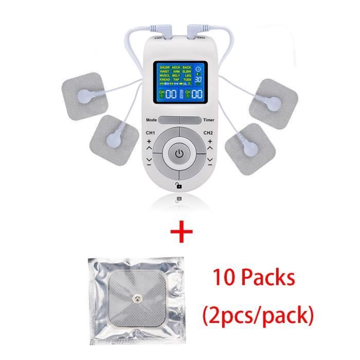 12 modes - 10 pads Électrostimulateur Tens, 6-12-15 Modes, 4 électrodes ...