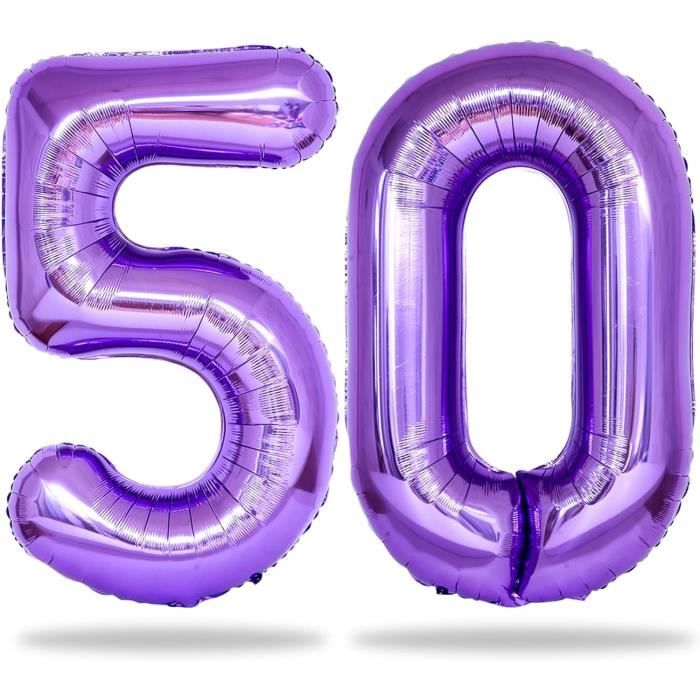 Ballons Chiffre 50 Violet[n15330] - Cdiscount Maison