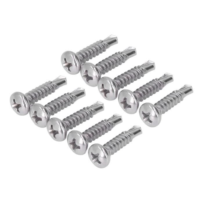 Duokon vis à tête ronde cruciforme Vis auto-perceuse, résistance à la corrosion des vis en acier ...