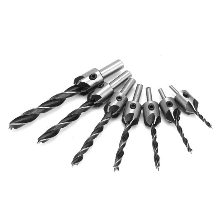 EJ.life Foret chanfrein Chanfrein à bois, foret à fraiser en acier à ...