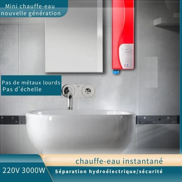 Chauffe-eau 220V 3000W Mini chauffe-eau instantané électrique sans réservoir Salle de bains ...