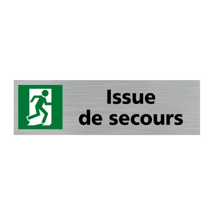 Plaque issue de secours - SIGNALETIQUE.BIZ FRANCE - Q0230 - Gris ...