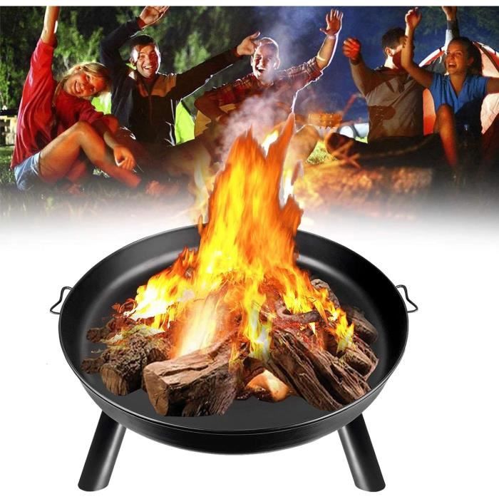 AUFUN Foyers et Braséros avec 3 Pieds Rond Ø 76 cm Multifunktional BBQ Brasero Exterieur Ménager ...