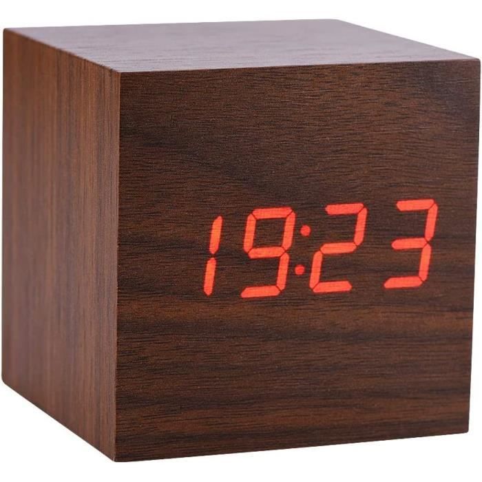 Ausla Réveil Numérique eois à LED, Réveil Moderne au Design Cube LED ...