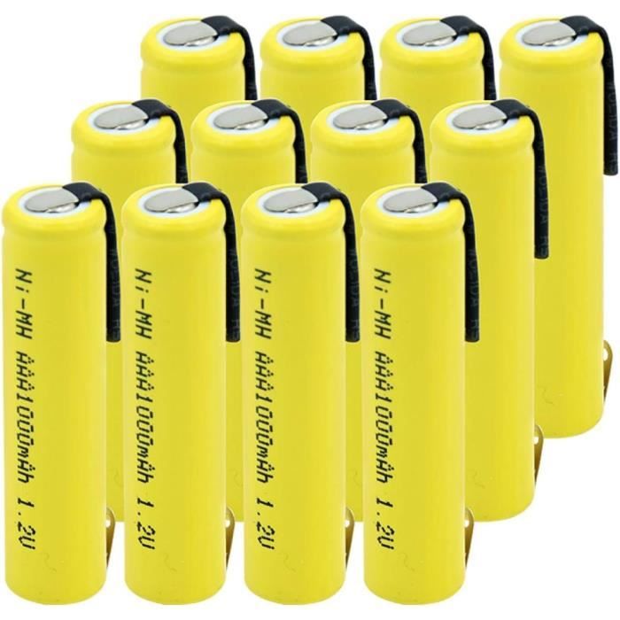 Piles 1.2V 1000Mah Aaa Ni-Mh, Rechargeables Avec 2 Onglets Pour ...