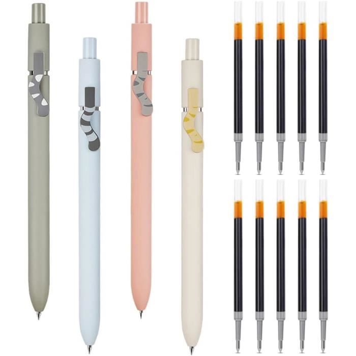 4 Pièces Stylos À Bille Roulante Gel Rétractable Stylo Encre À Séchage ...