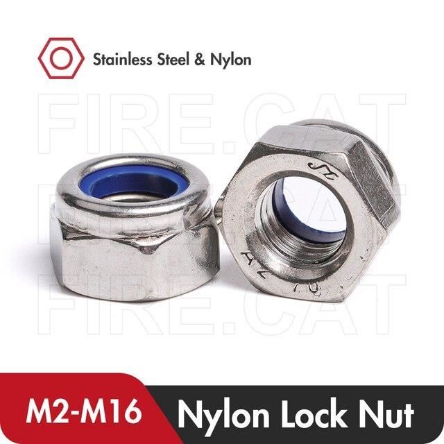 ECROU,M5 25pcs--Écrou de verrouillage hexagonal en Nylon, en acier ...