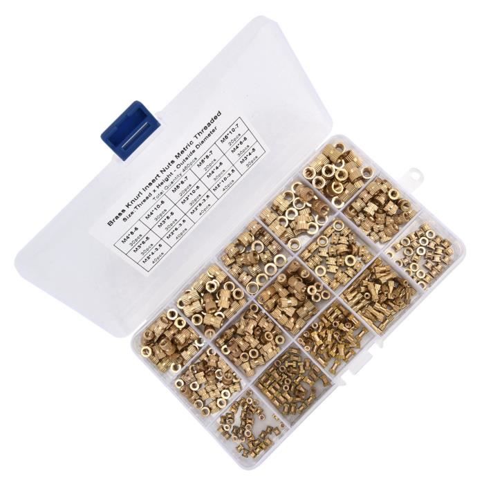 Écrous moletés - ZJCHAO - Kit d'assortiment 460 pièces - Laiton antirouille - Faciles à ...