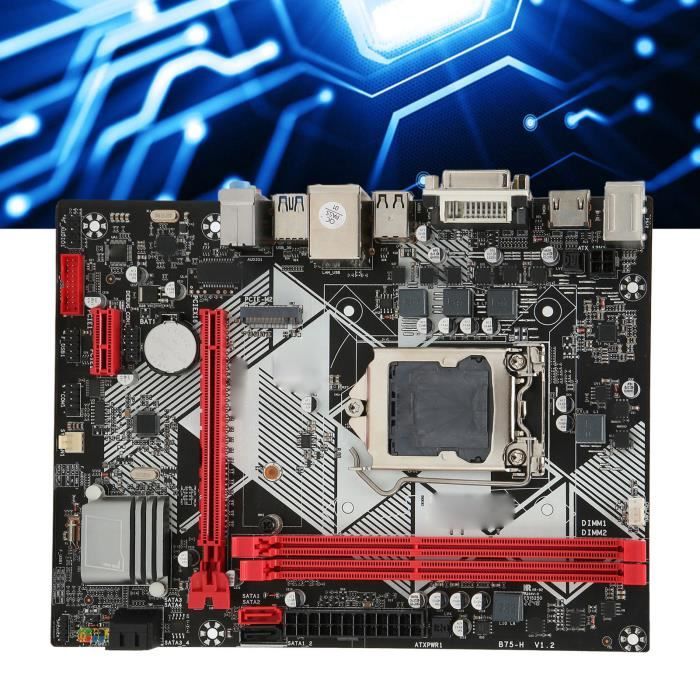 Carte mère de bureau Carte Mère M-ATX de Bureau B75 H, Carte Mère 16 Go ...