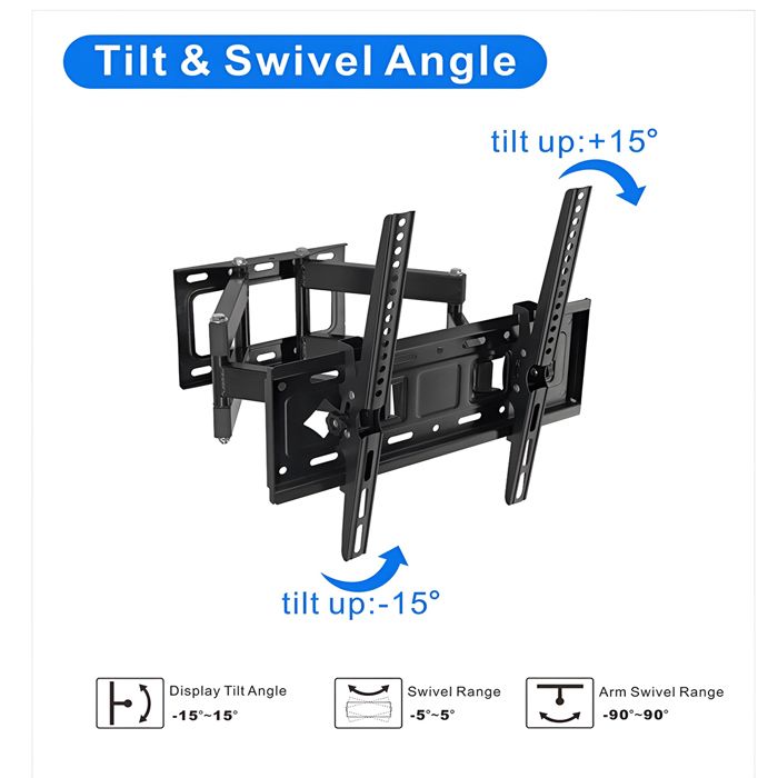 Support mural TV pivotant, fixation réglable inclinable pour TV LED Tcl ...