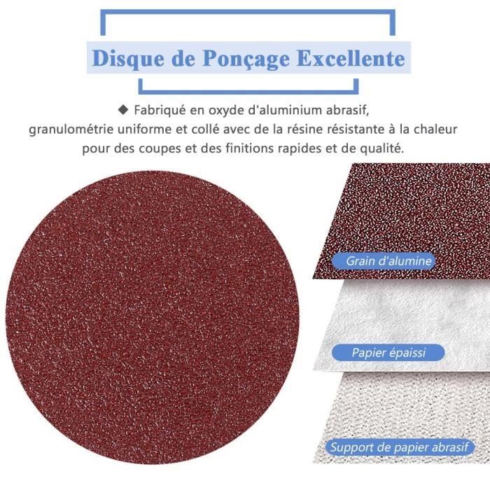 60Pcs 50mm Papier Abrasif avec Plateau de Polissage Papier de Verre à ...