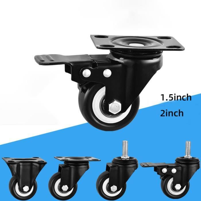 Roue couleur 2 pouces M12 Roues pour chariot à meubles lourds, 4 pièces ...