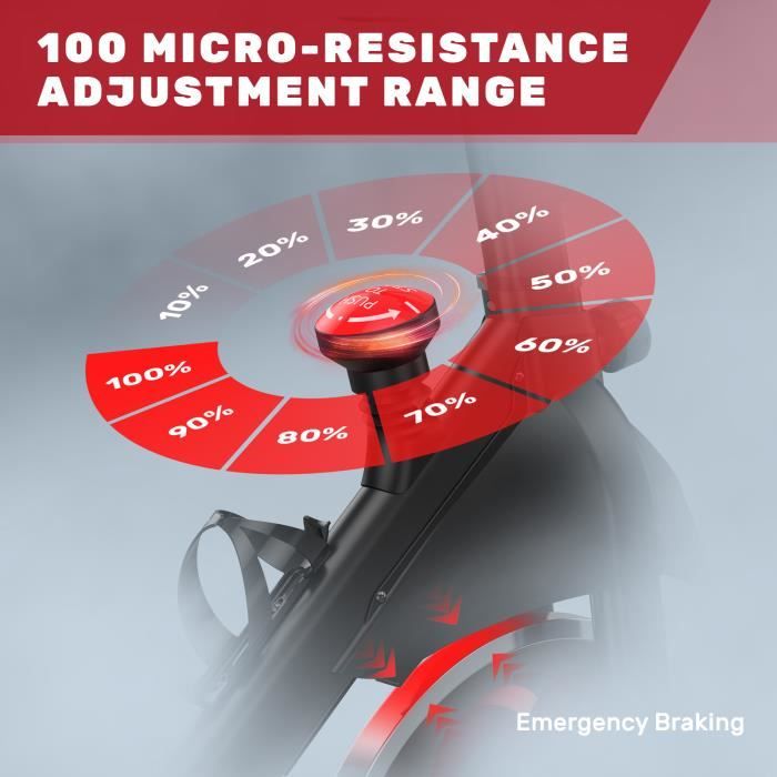 Velo d'appartement Magnetique, Roue inertie 10 kg, 7 positions Réglage ...