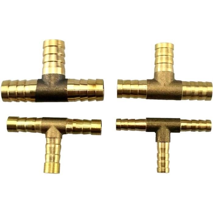 Zxxin - Raccord en T pour tuyaux 6, 8, 10, 12, 14, 16 mm, raccord en T en Laiton, Bonne qualité ...