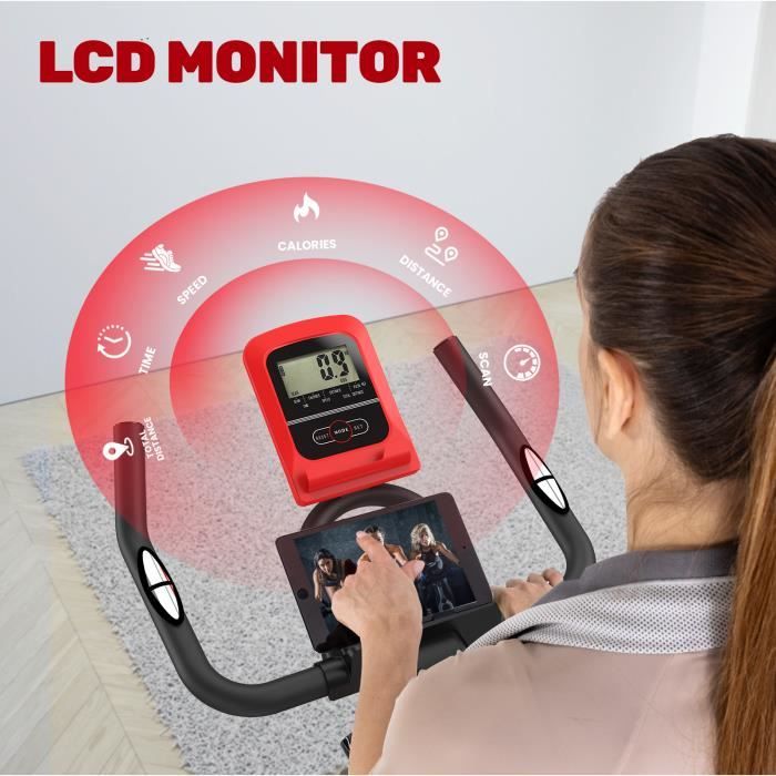 Velo d'appartement Magnetique, Roue inertie 10 kg, 7 positions Réglage ...