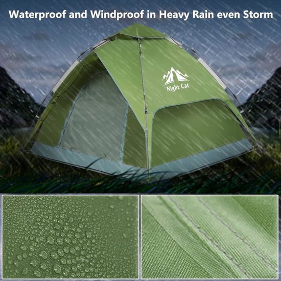 Night Cat Tente de Camping 3 4 Personne Imperméable Installation Facile ...