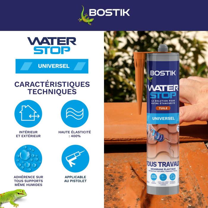 Waterstop Tuile Mastic Cartouche 290ml - Bostik - Cdiscount Bricolage