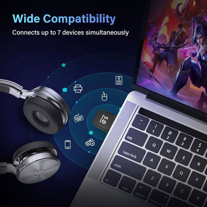 Clé Bluetooth Pour Pc, Adaptateur Bluetooth 5.4 Usb Low Latency, Plug ...
