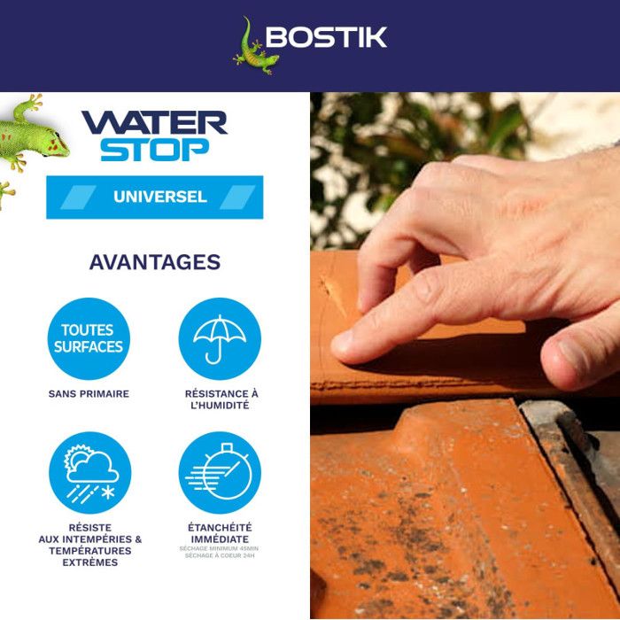 Waterstop Tuile Mastic Cartouche 290ml - Bostik - Cdiscount Bricolage