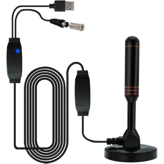 Antenne TV Intérieur HD Puissante, Antenne Tige Numérique, Antenne TV Puissante DVB-T, DVB-T2 ...