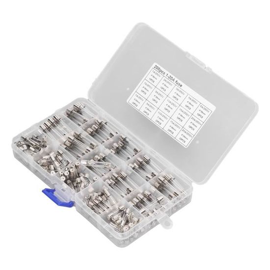 Cikonielf fusible automobile 200 pièces fusibles en verre Kit d'assortiment de fusibles ...