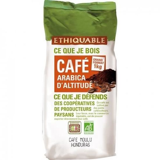 ETHIQUABLE - Café Honduras MOULU bio & équitable 1 kg - 100% Arabica d ...