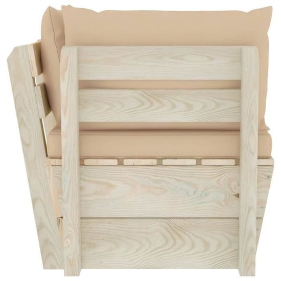 MEN(3063351)Canapé d'angle palette de jardin avec coussins Épicéa ...