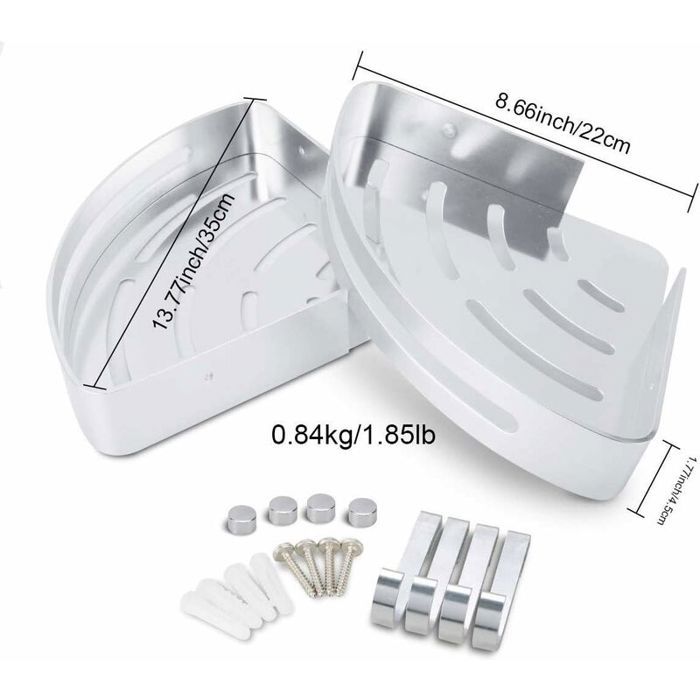 Support de douche d'angle, panier de douche sans perçage, boîte de ...