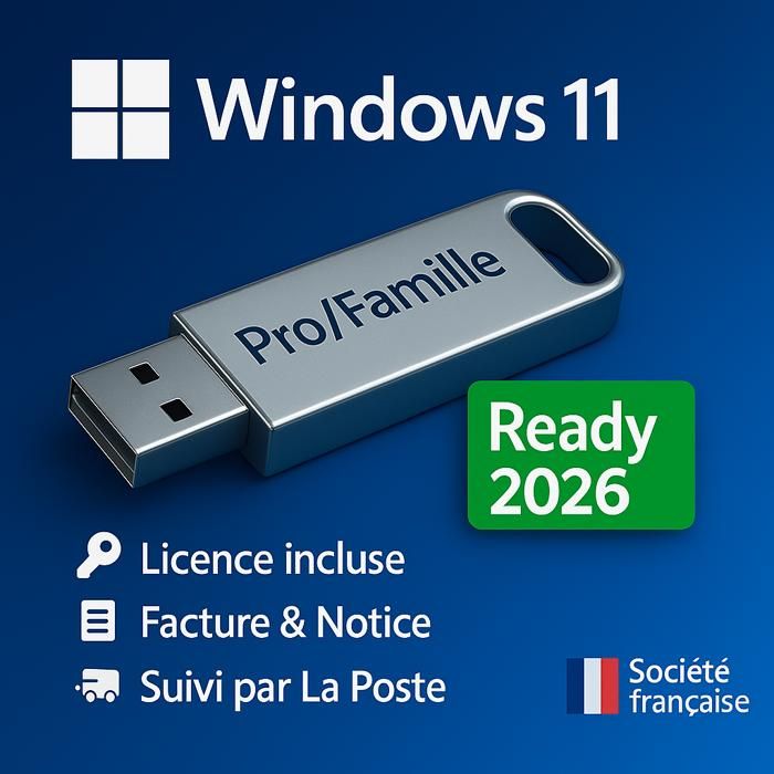 Clé USB Bootable Windows 11 Pro / Famille – Licence Officielle Incluse ...