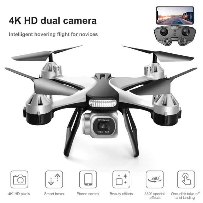 Double caméra couleur 4K-1b Drone Professionnel JC801 avec Caméra HD 4K, WiFi, FPV, Transmission ...
