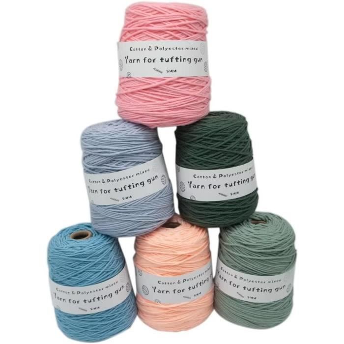 6 Pelotes De Fil À Tricoter De 200G,Fil Pour Tufting Gun,Fil À Tricoter ...