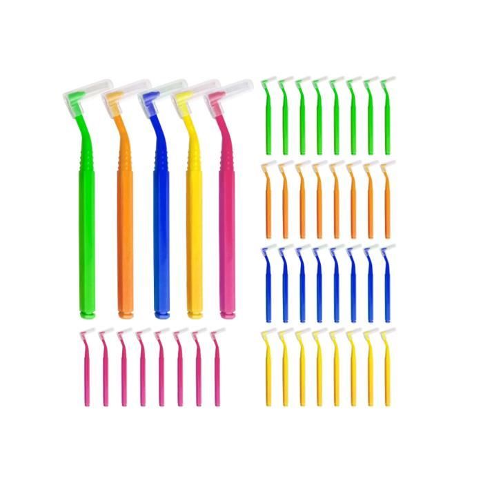 40 Pièces Brossettes Interdentaire,Push-pull Brosse de Nettoyage ...