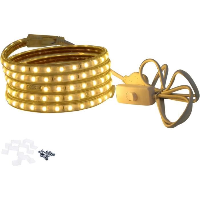 Folgemir Ruban À Led 20M Avec Interrupteur - Blanc Chaud, Bande ...
