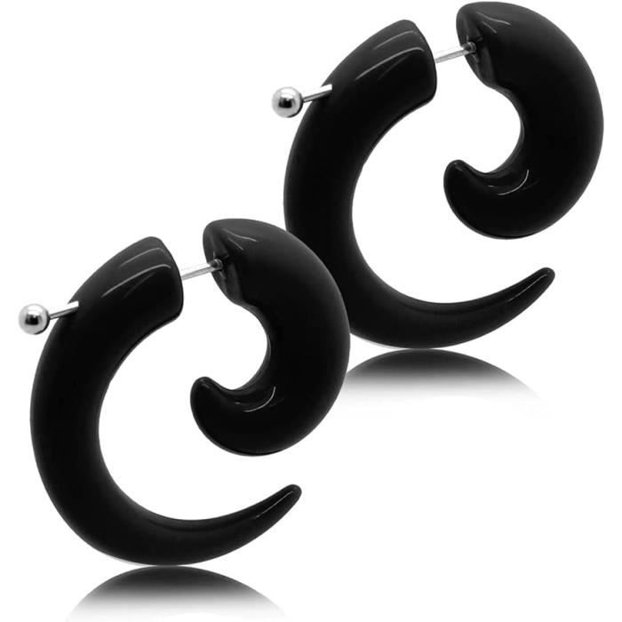 2 Faux Fake-Plug Tunnel Ecarteur En Bâton En Spirale Piercing Taper ...