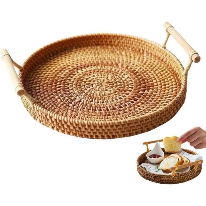 Panier en osier, ronde tissé alimentaire Légumes fruits de table Servir ...