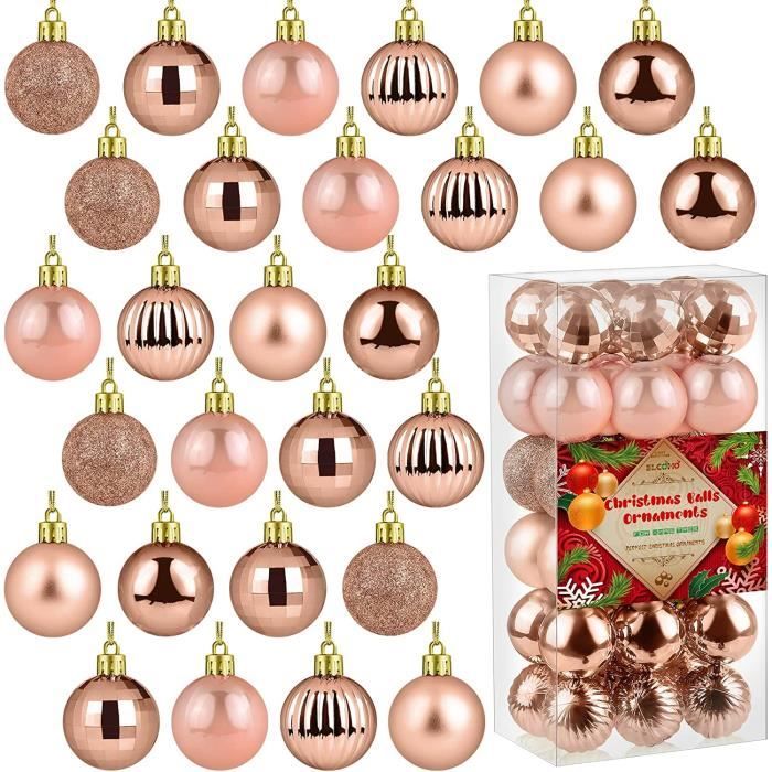 ELCOHO Lot de 36 mini boules de Noël incassables à suspen e pour sapin ...