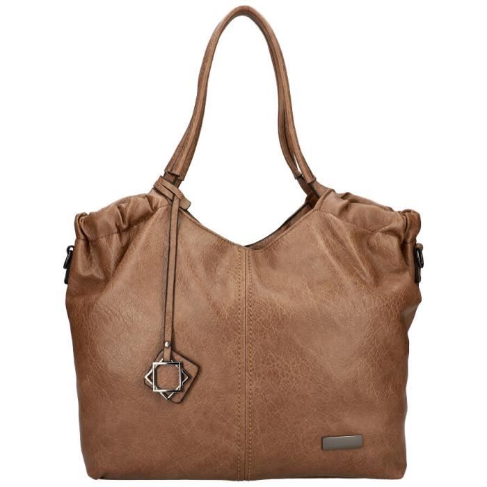 SAC A MAIN FORME ORIGINALE PORTE EPAULE TAUPE Taupe - Cdiscount ...