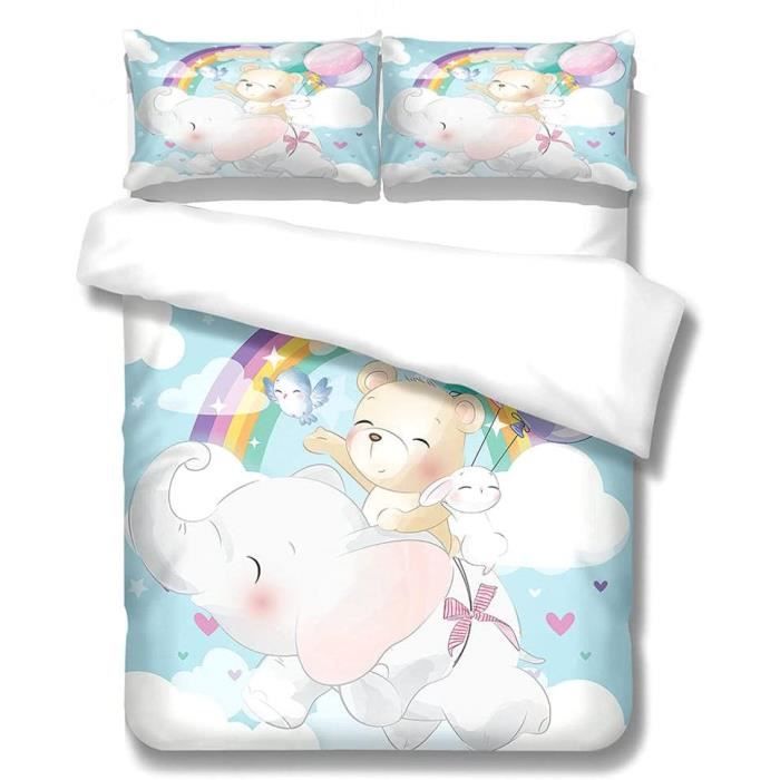 Arc-en-Ciel d'ours Proboscis de Dessin animé Animal Ensemble Housse de ...