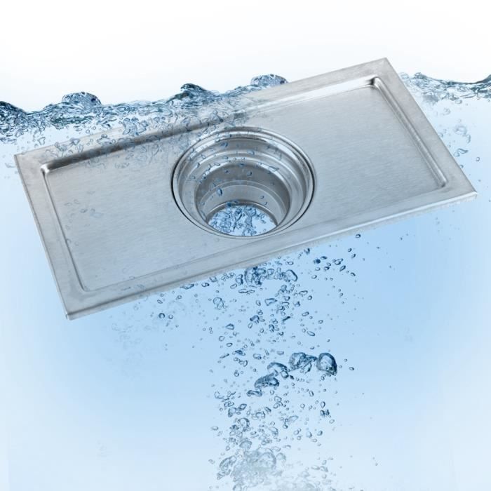Drain de vidange de sol, 20x10cm rectangulaire en acier inoxydable ...