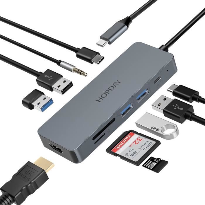 Hub Usb C, Adaptateur Usb C Macbook Pro-Air Ipad Pro, Adaptateur 10 En ...