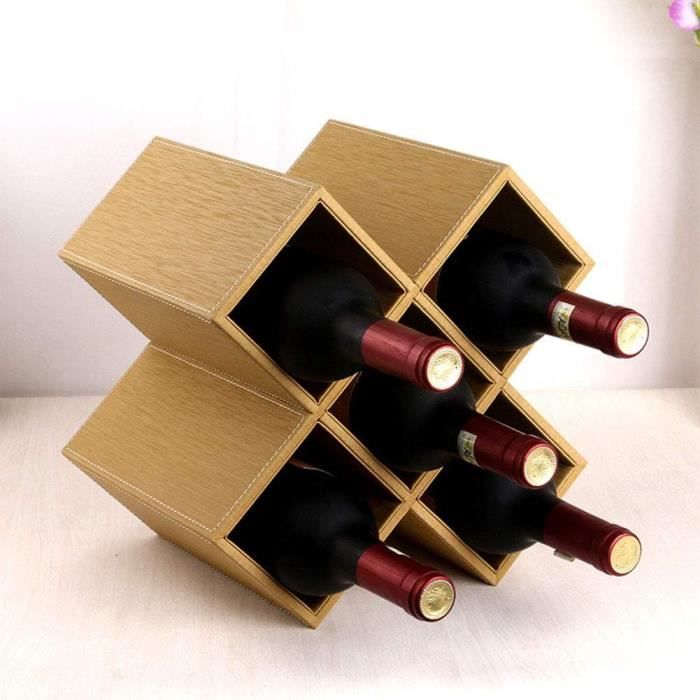 Casier À Vin En Bois Massif À Cinq Grilles Casier À Vin En Cuir De Mode Créative Européenne, I ...