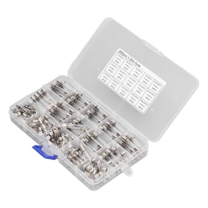 Cikonielf fusible automobile 200 pièces fusibles en verre Kit d'assortiment de fusibles ...
