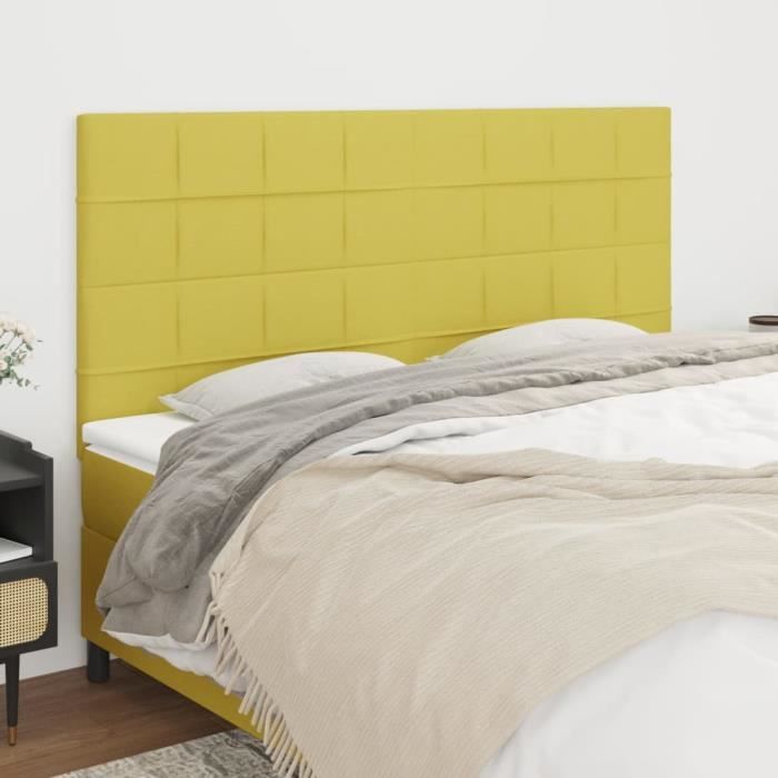 POU Têtes de lit 4 pcs Vert 100x5x78/88 cm Tissu A3116361 111680 ...