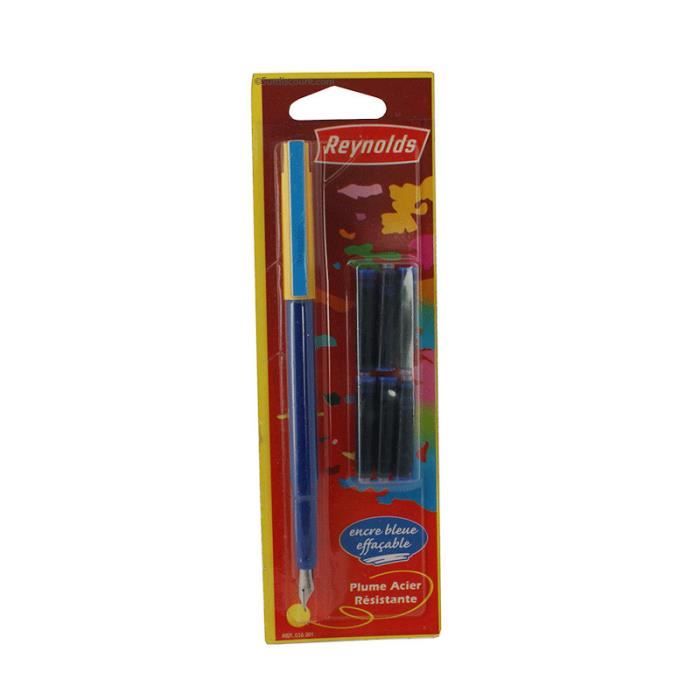 Stylo Plume + 6 Cartouches Bleu - Reynolds - Cdiscount Beaux-Arts et ...