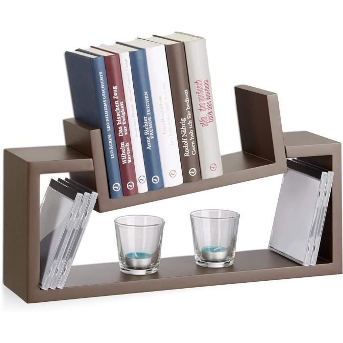 Étagère Tablette Flottante Murale Mdf Coloré 50 Cm Large 2 Plateaux ...