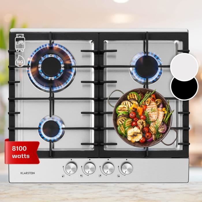 Ehskzjh Tables De Cuisson, Plaque De Cuisson À 4 Brûleurs, Table Encastrable À 4 Feux De 8100W ...