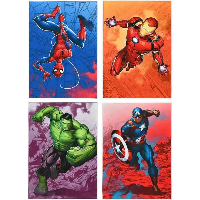 VIYAAN Affiche Murale Super Héros, 4 Pièces Peinture Héros Mur Art ...
