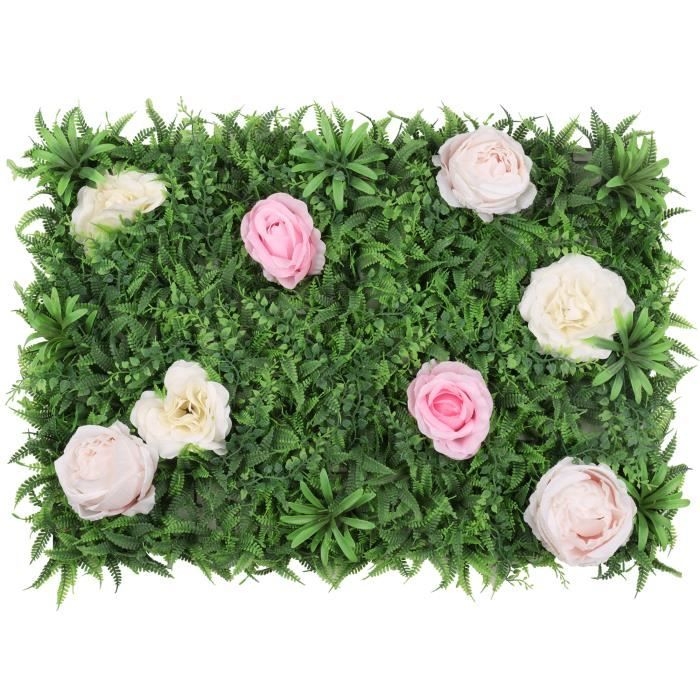 60cm x 40cm Fleurs Artificielles Panneaux Muraux Faux Fleur Mur Toile ...