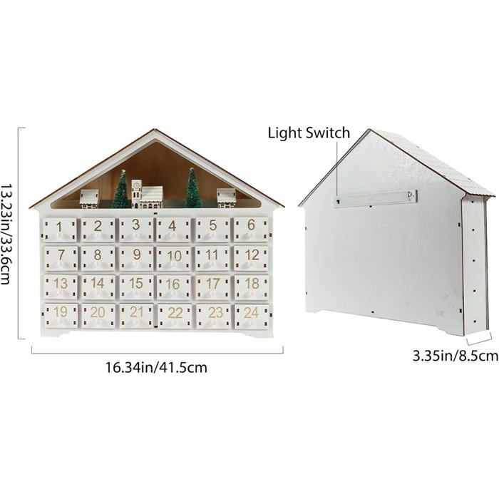 Calendrier de l'Avent en bois, calendrier de l'Avent vide réutilisable ...
